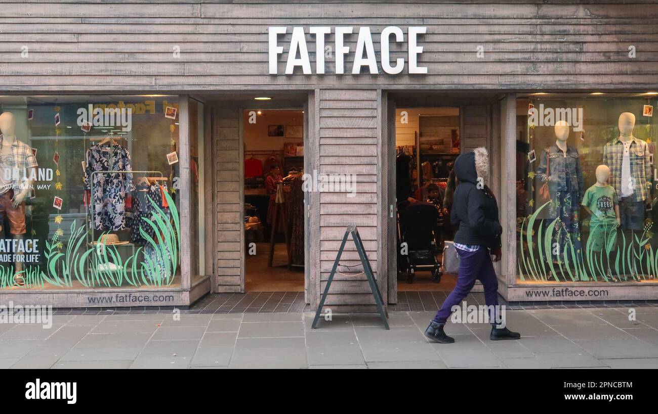 Salisbury, UK. April 12, 2023. A general view of a branch of Fat Face ...