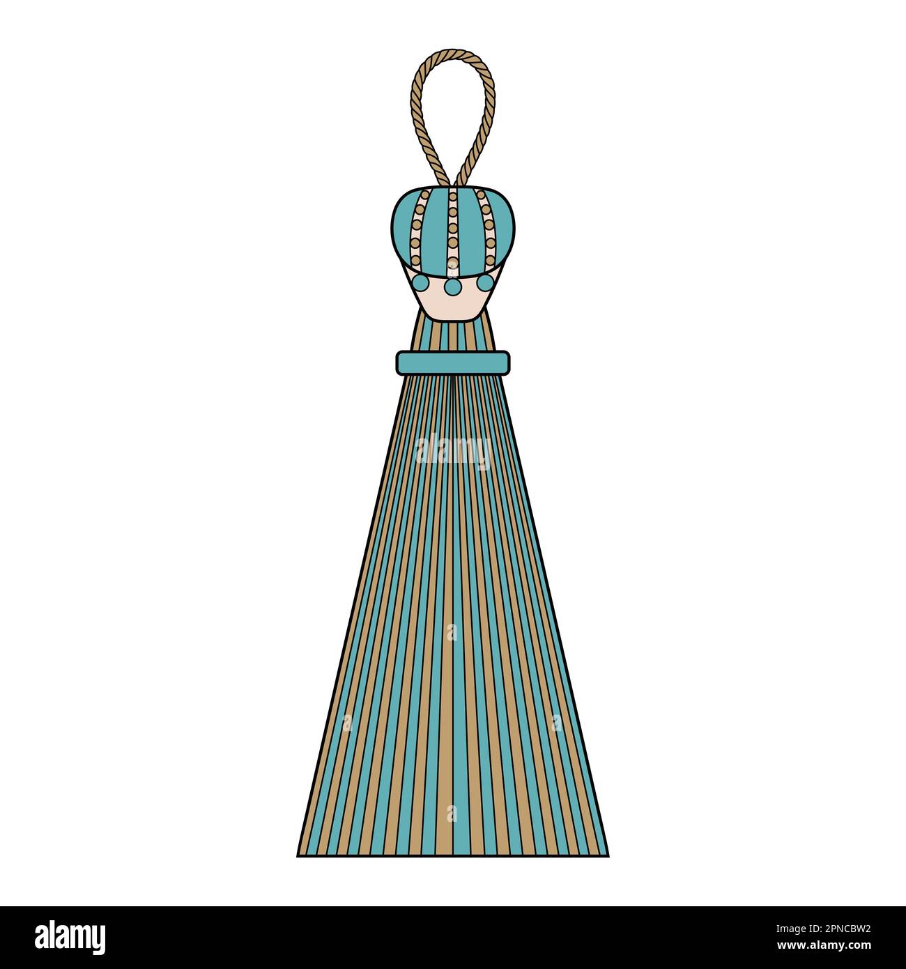 Vector illustration tassel. decorative curtain brushes, window decor ...