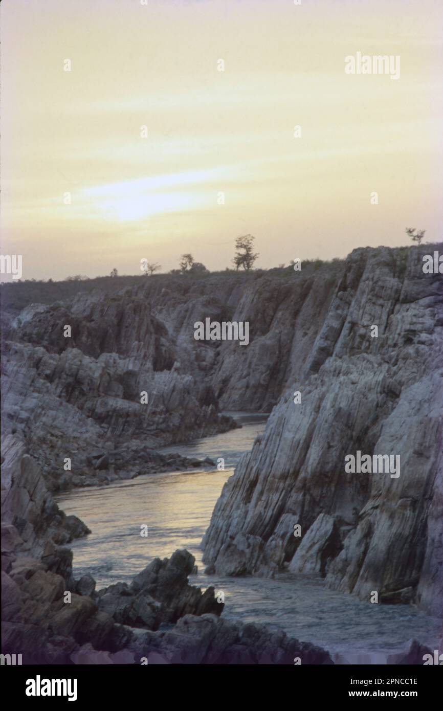 The Marble Rocks is an area along the Narmada river in central India ...