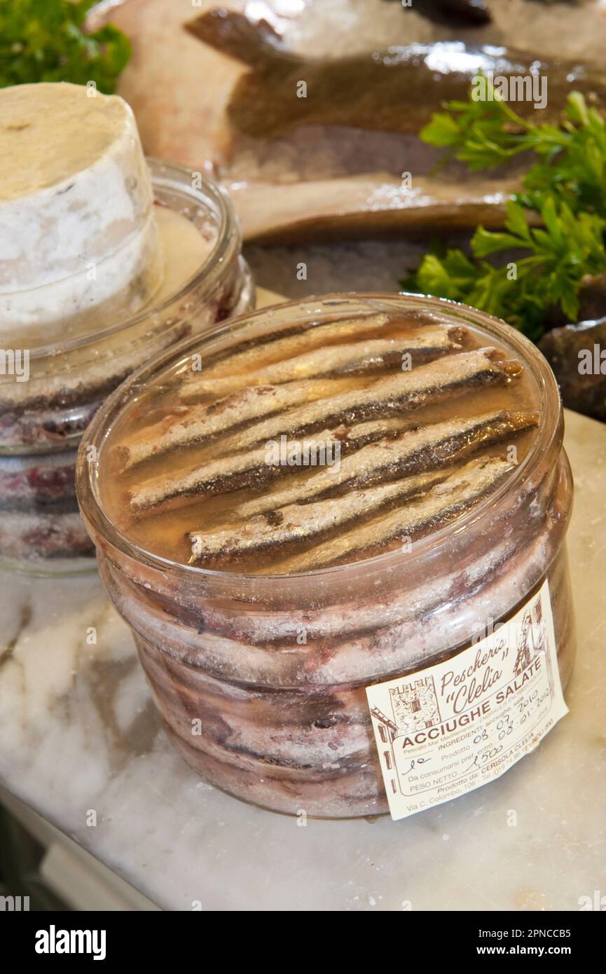 Salting of anchovies at Pescheria Clelia fish market, via Colombo 106 ...