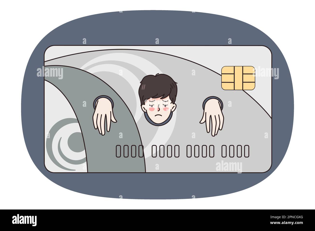 Man slave in credit card suffer from bankruptcy or overspending ...