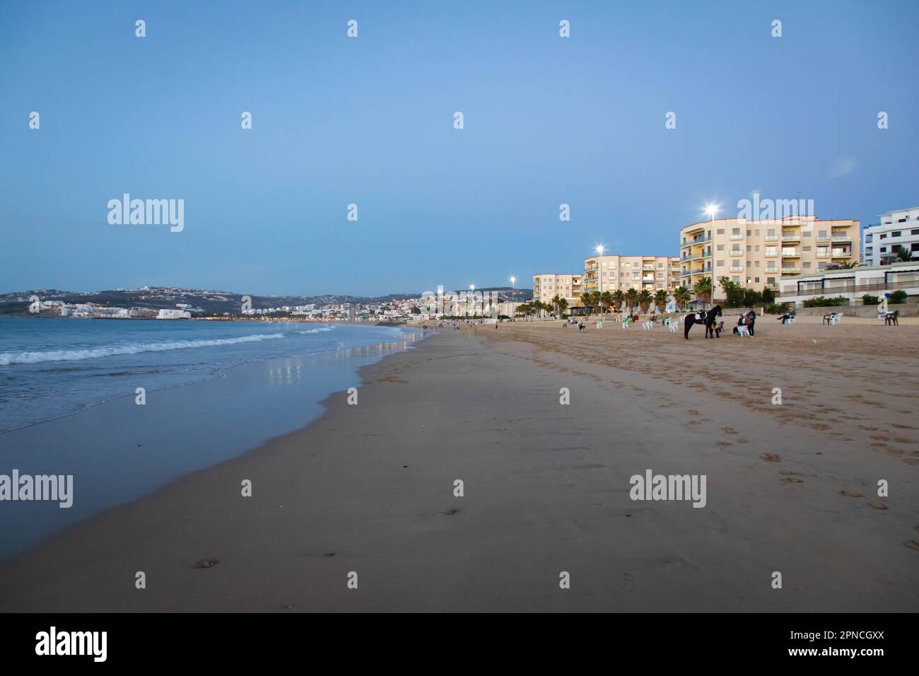 Tangier, Morocco 2022: scenic sunset in the seafront promenade Stock ...