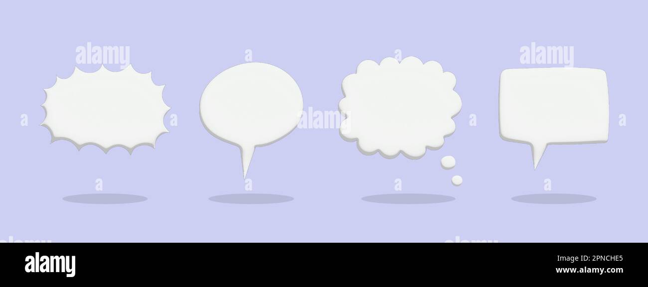 3d speech bubble chat icon collection set poster and sticker concept ...