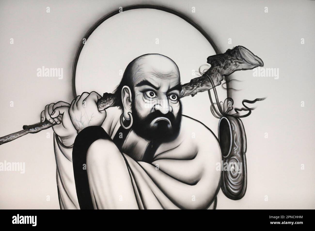 Phu Son Tu buddhist temple. Bodhidharma Daruma (5th - 6th century ) was ...