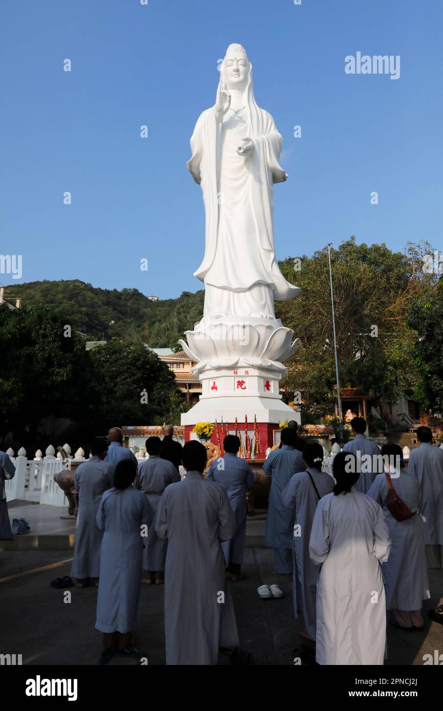 Bodhisattva Avalokitehvara. Guanyin ( Quan Am) Statue. The Goddess of ...