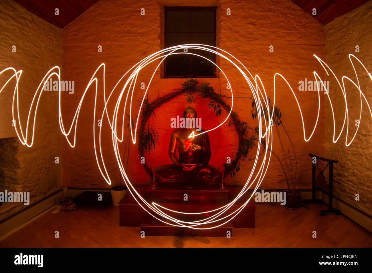 Buddha & Light-painting Stock Photo - Alamy
