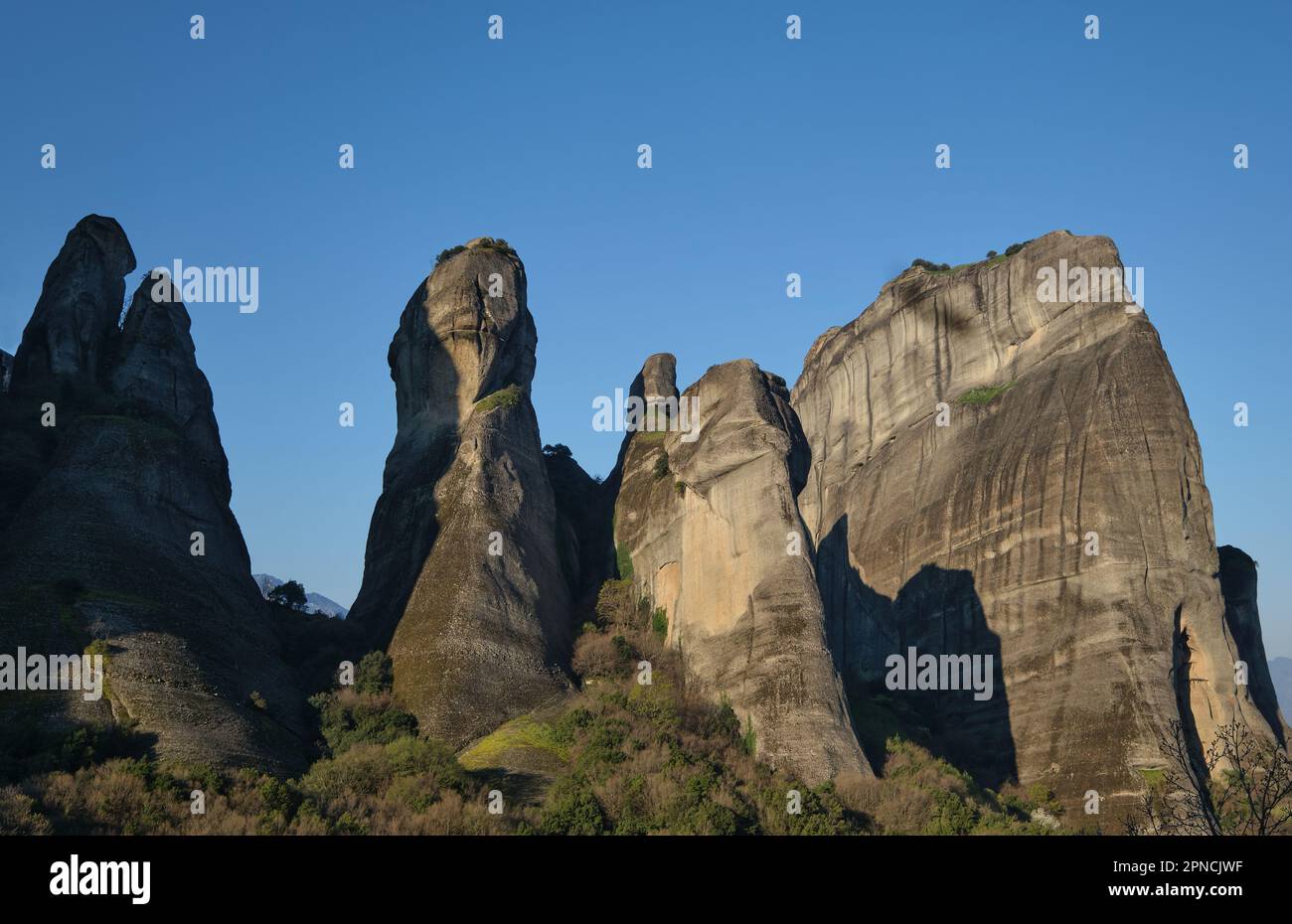 Meteora at sunrise in Spring Stock Photo - Alamy