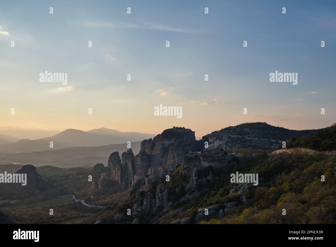Panorama meteora rock formation hi-res stock photography and images - Alamy