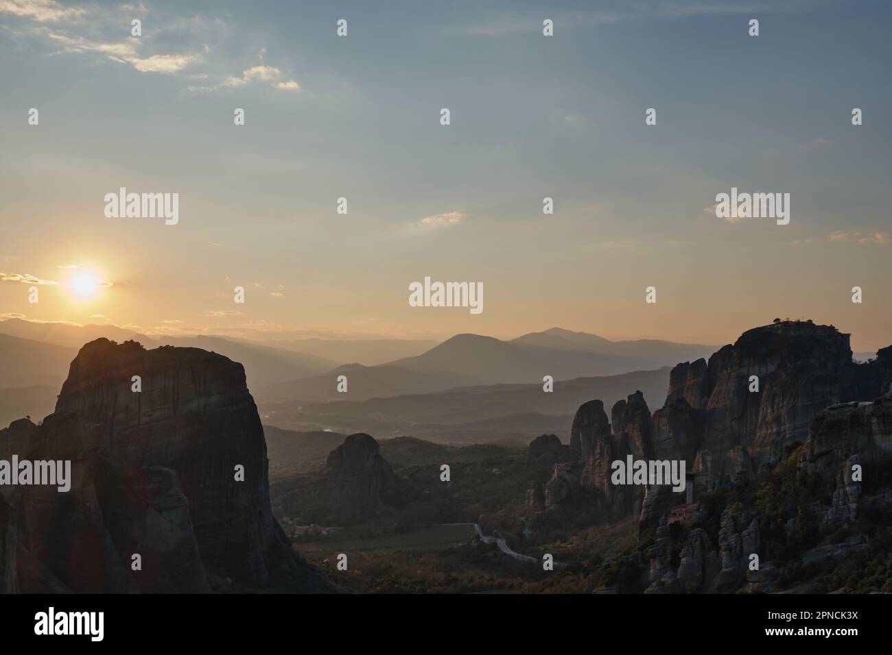 Panorama meteora rock formation hi-res stock photography and images - Alamy