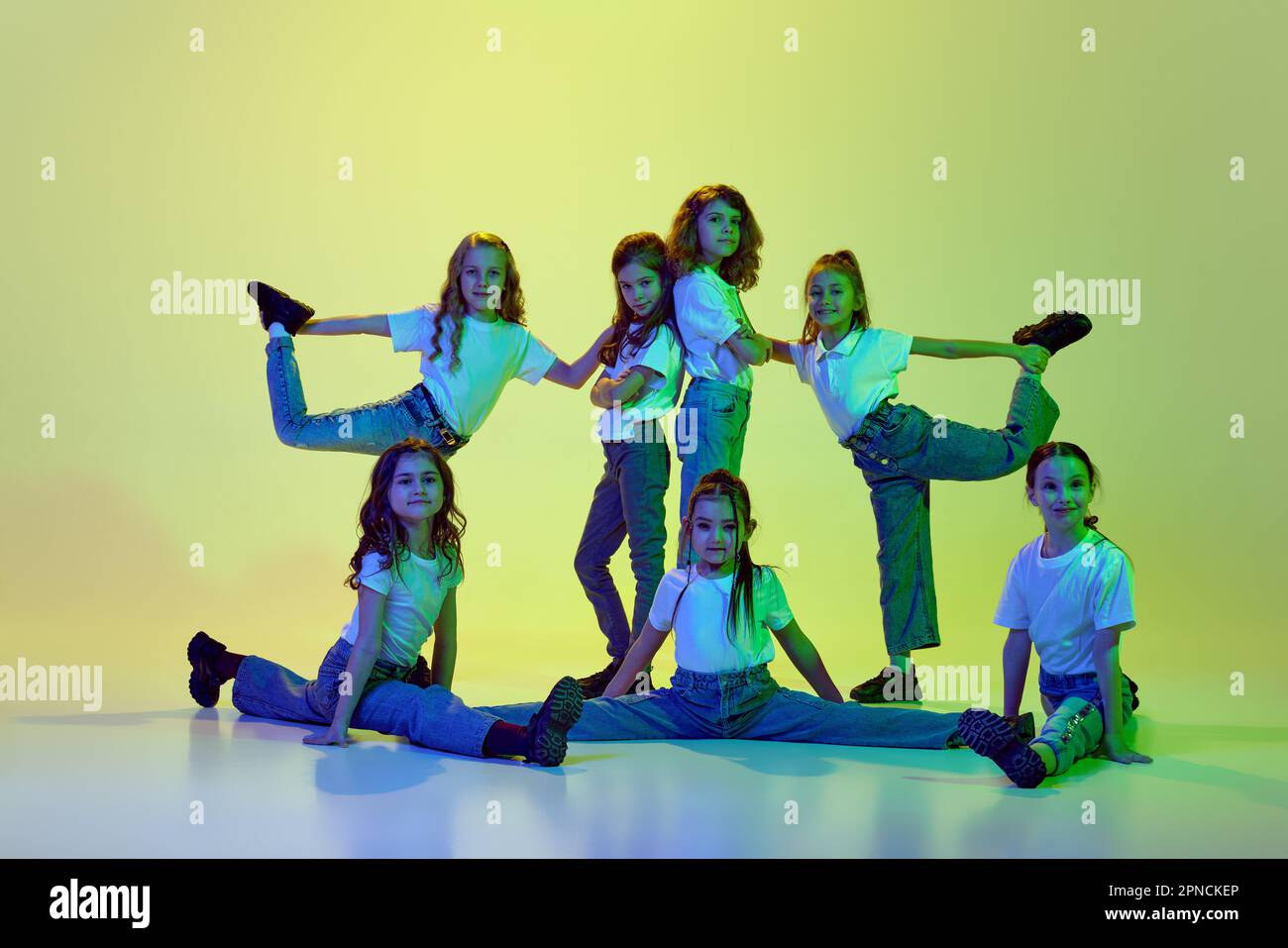 Dance art. Beautiful, talented, little girls, children, dancers in ...