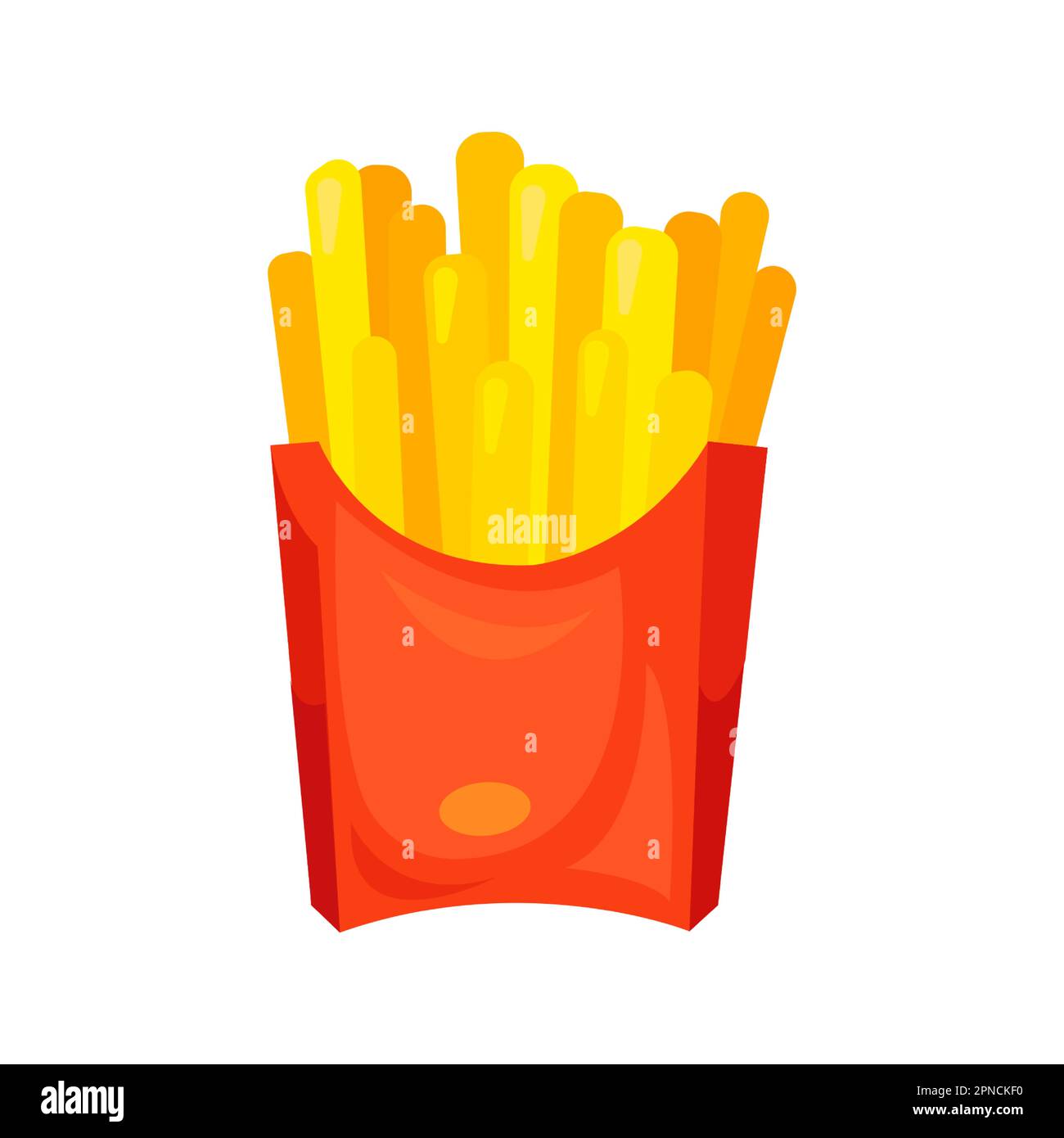 French fries illustration in color cartoon style. Editable vector ...