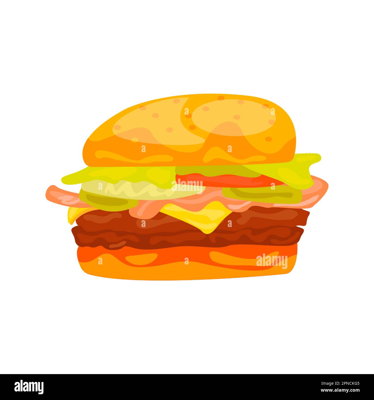Cheeseburger illustration in color cartoon style. Editable vector ...