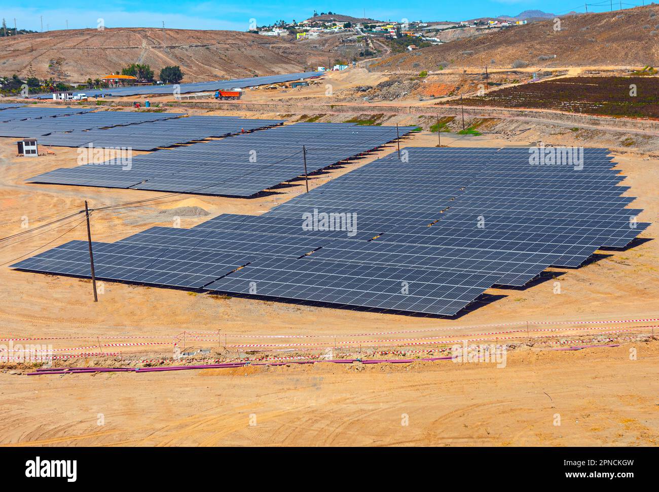 Solar panels in the countryside . Countryside for solar farm Stock ...