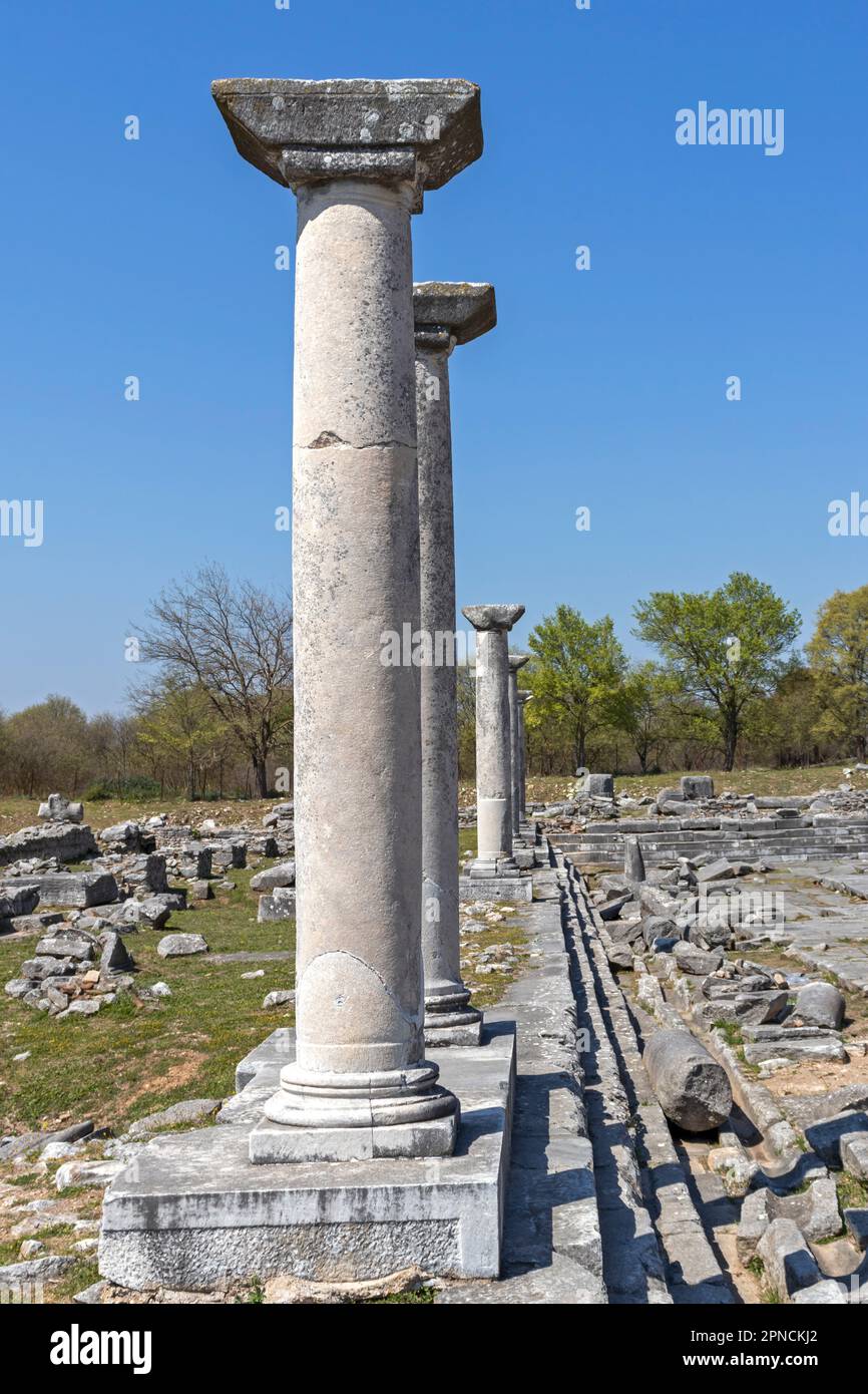 Ancient Ruins at archaeological area of Philippi, Eastern Macedonia and ...