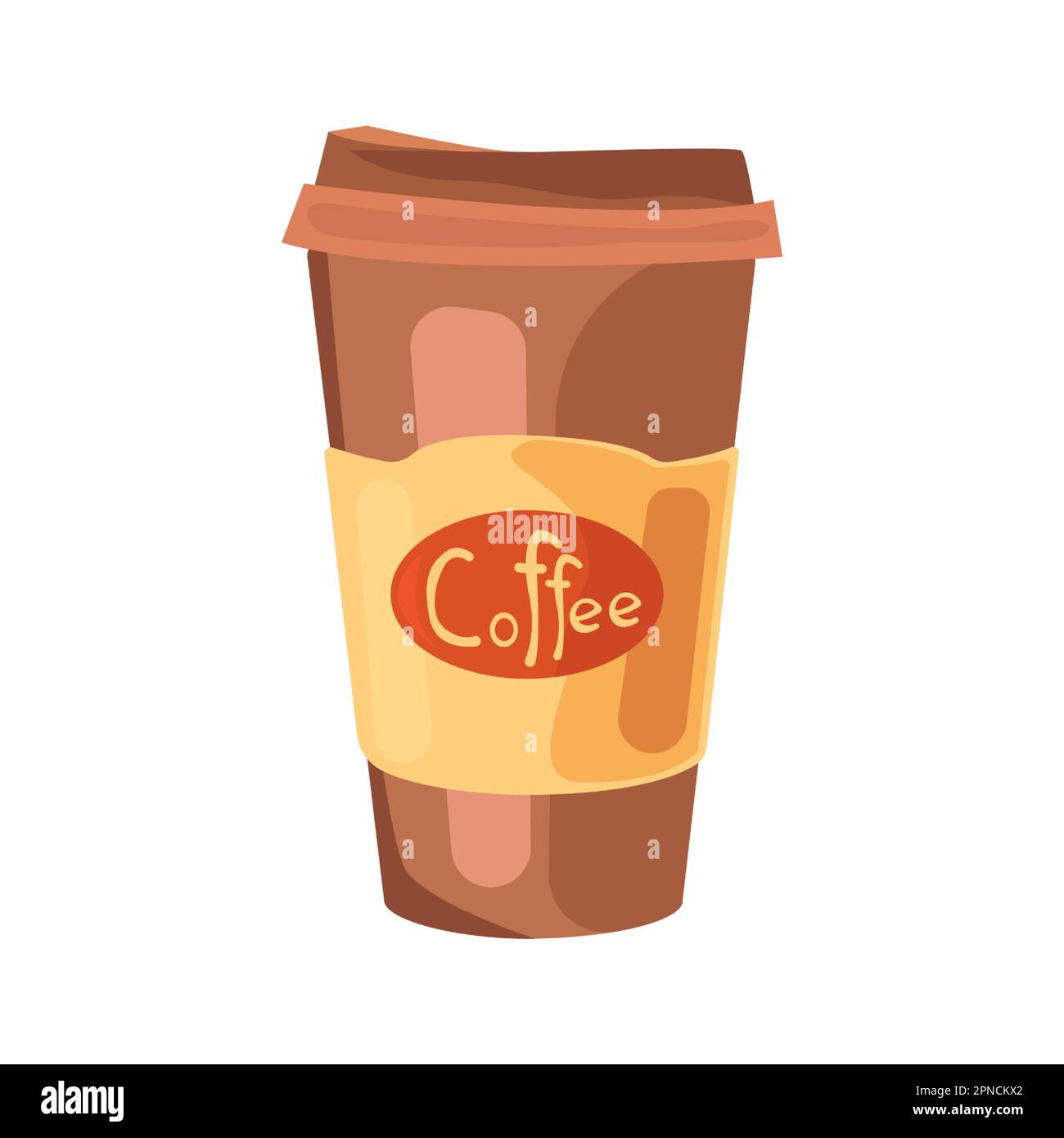 Coffee cup illustration in color cartoon style. Editable vector graphic ...