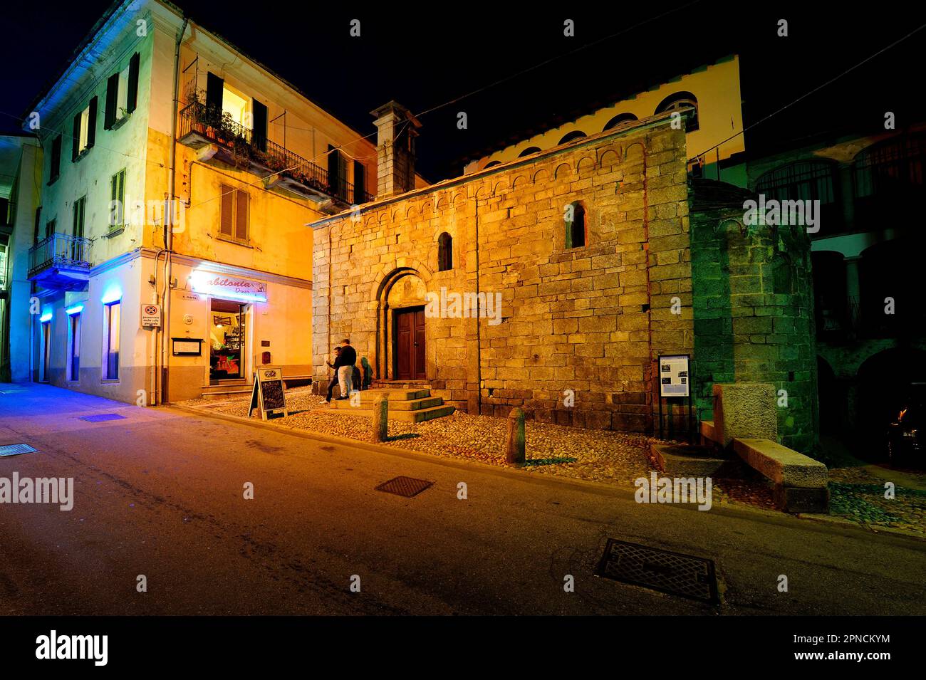 The Romanesque church of Santa Marta in Mergozzo, a small town on the ...