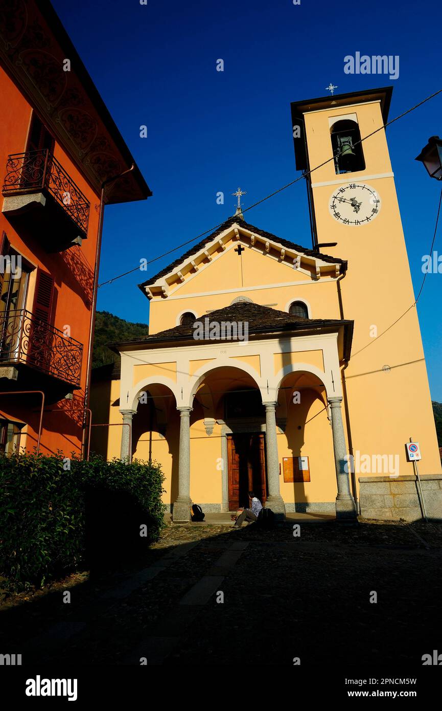 The church of San Carlo in the hamlet of Bracchio in Mergozzo, Cusio ...