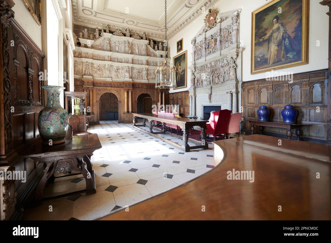 The Great Hall at Burton Agnes Hall, Driffield, Yorkshire Stock Photo ...