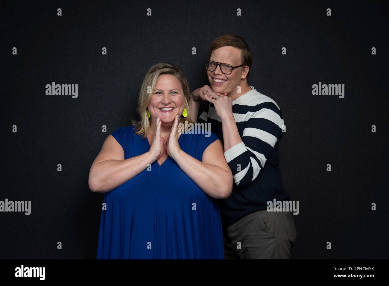 Bridget Everett, left, and Jeff Hiller pose for a portrait to promote ...