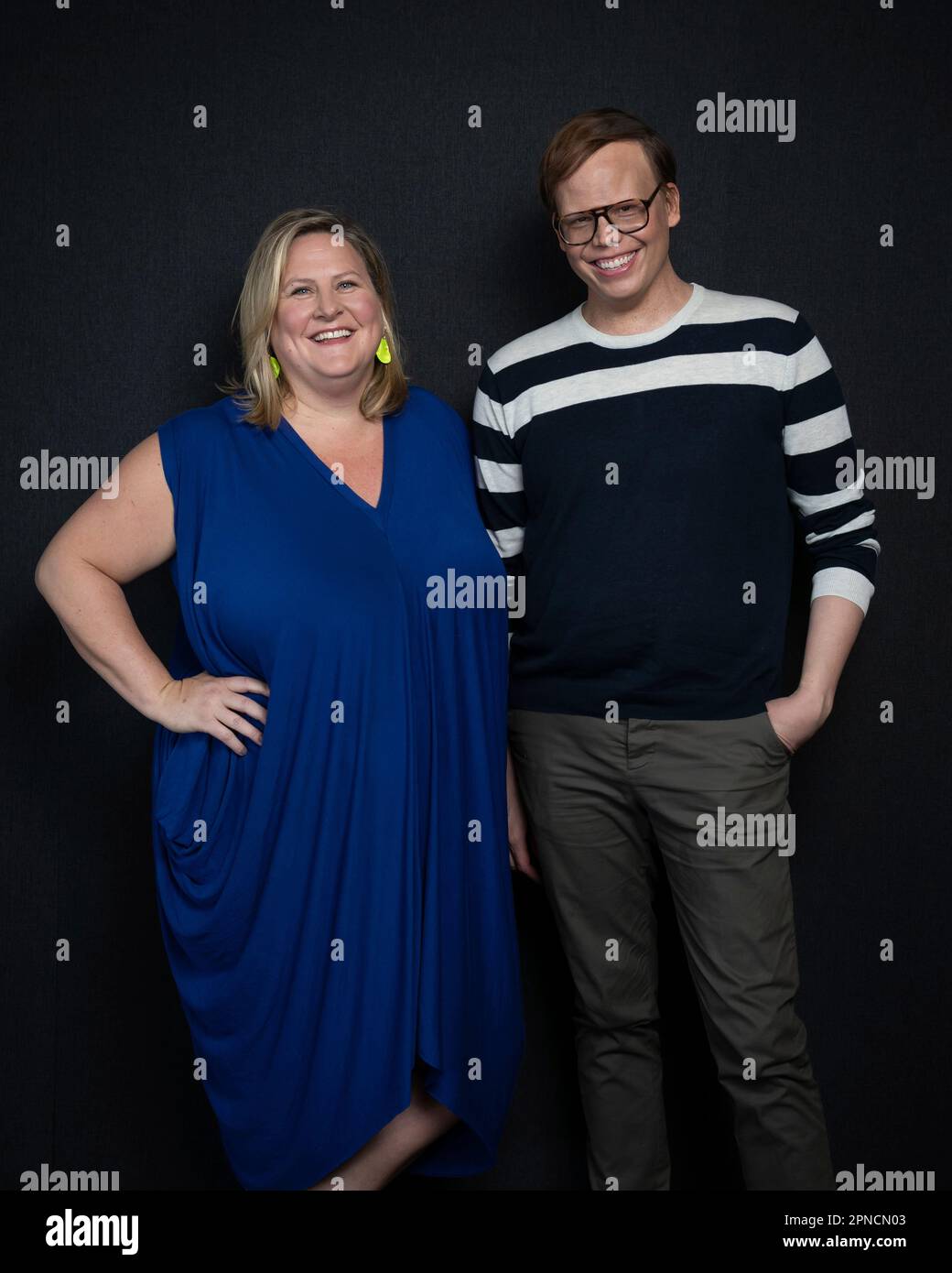 Bridget Everett, left, and Jeff Hiller pose for a portrait to promote ...