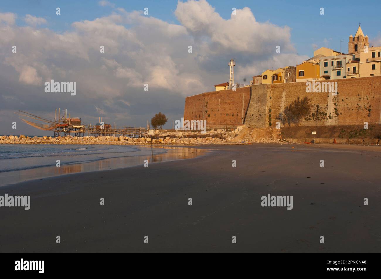 The city of Termoli with the medieval village enclosed within walls ...
