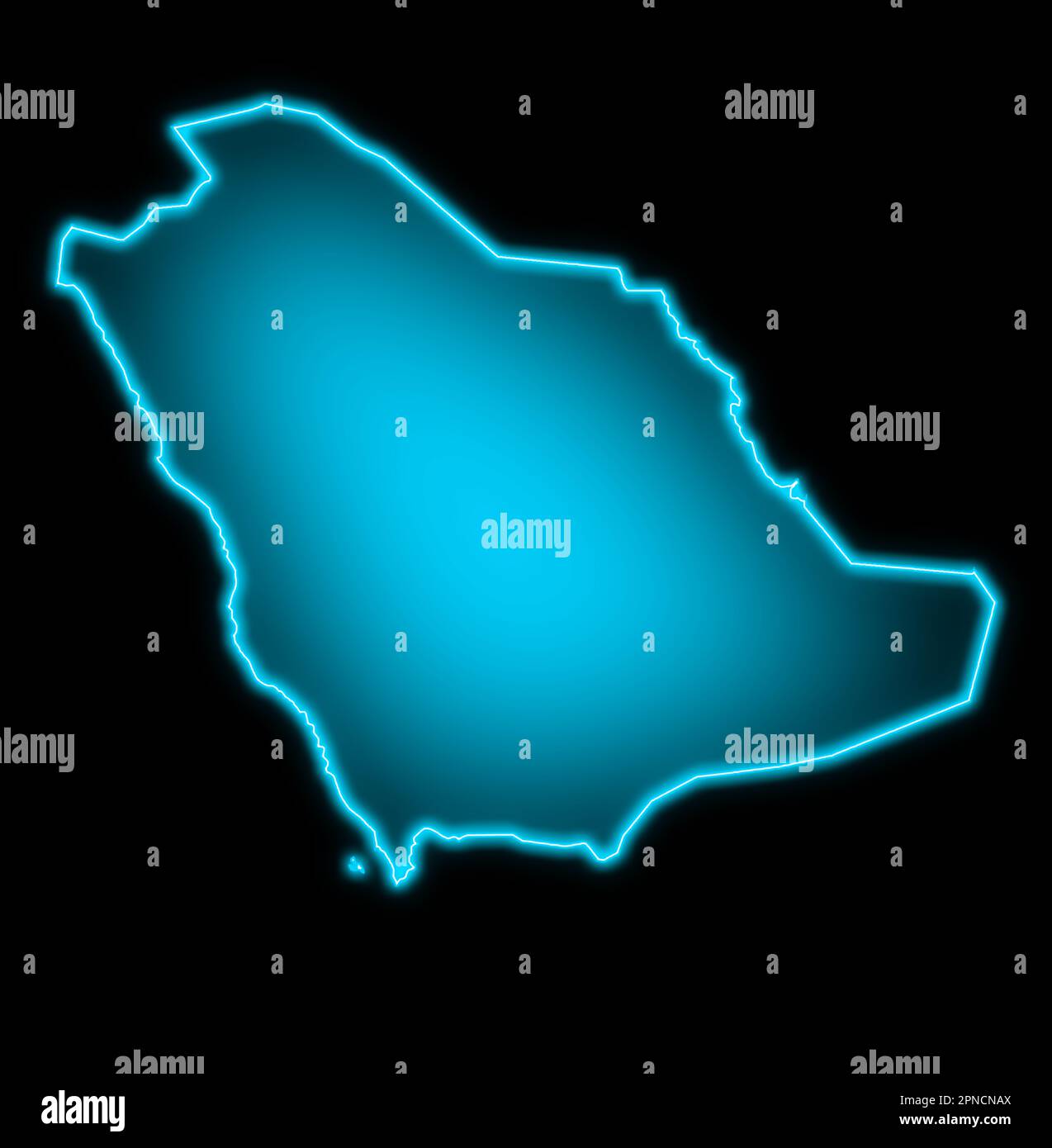 saudi arabia map blue glow futuristic Stock Photo - Alamy