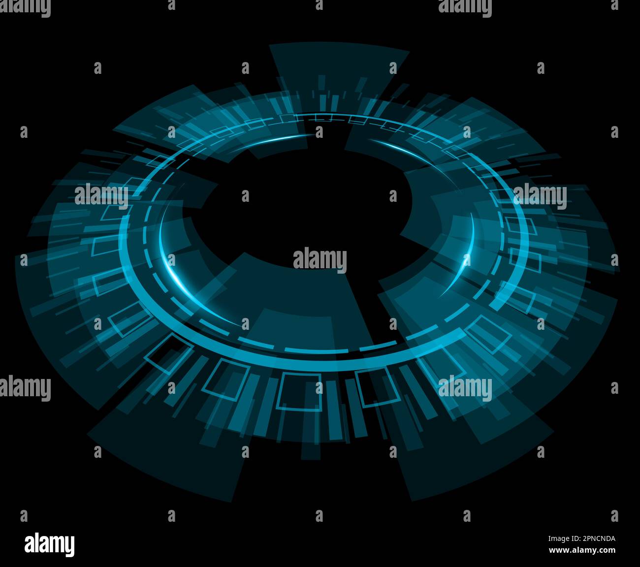 Holographic hud circle blue futuristic design Stock Photo - Alamy