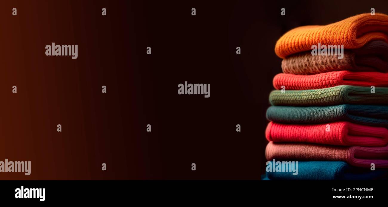 A stack of clothes. Clothes Donation, Renewable Concept. Preparing ...