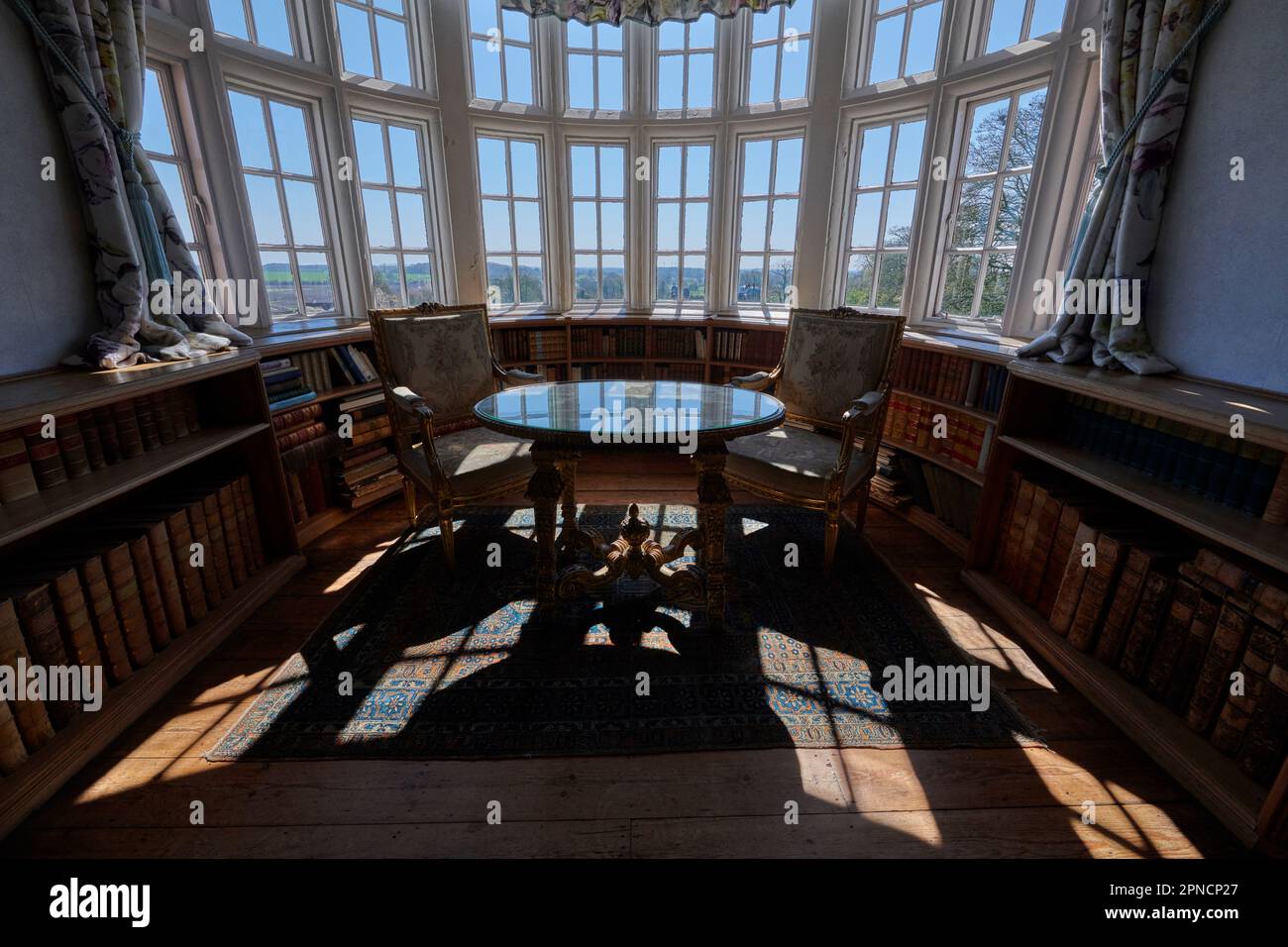 17th century bow window at Burton Agnes Hall, Driffield, Yorkshire ...