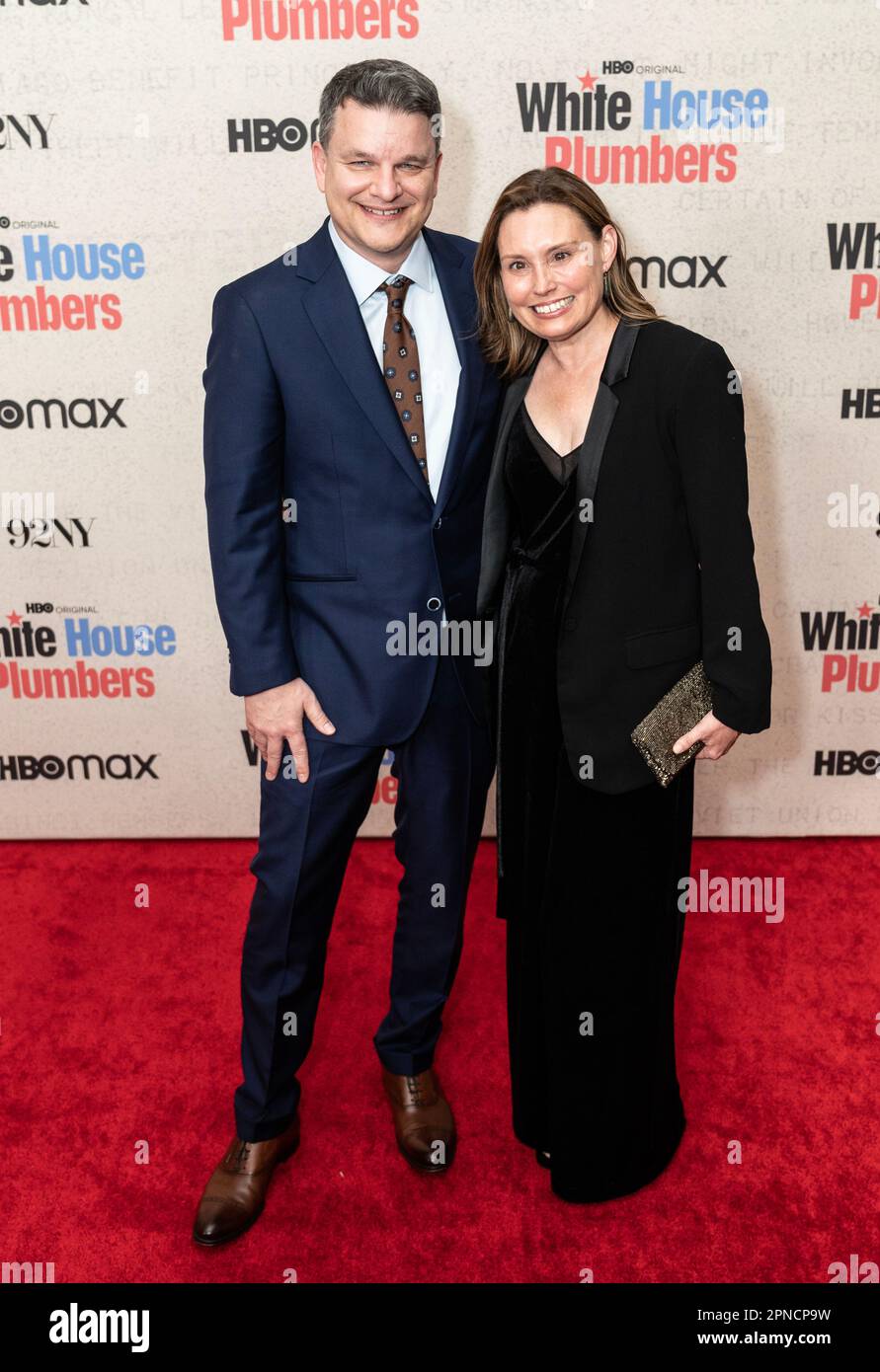 Alex Gregory (L) attends 'White House Plumbers' HBO TV Series premiere ...