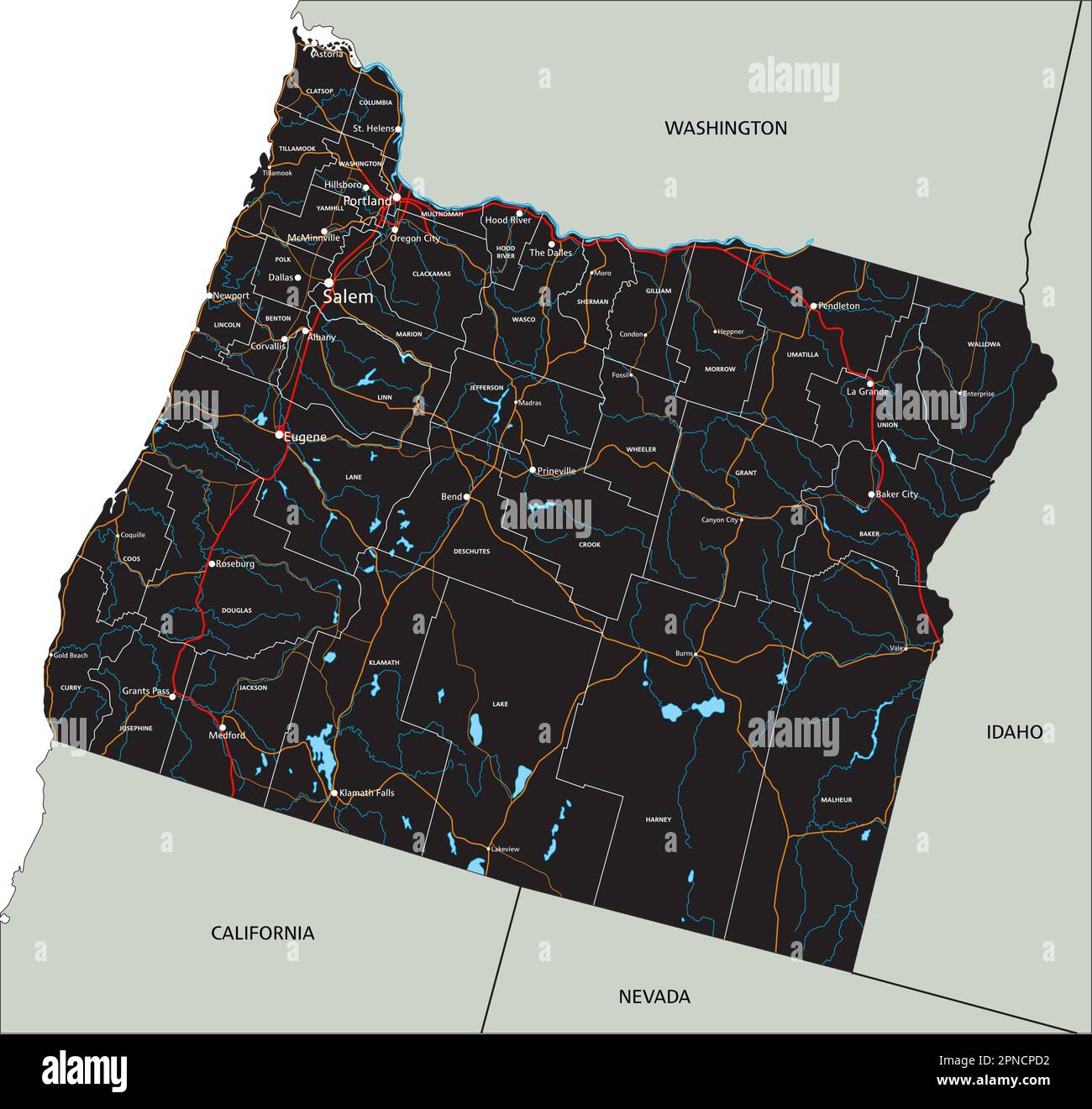 Eugene oregon map Stock Vector Images - Alamy
