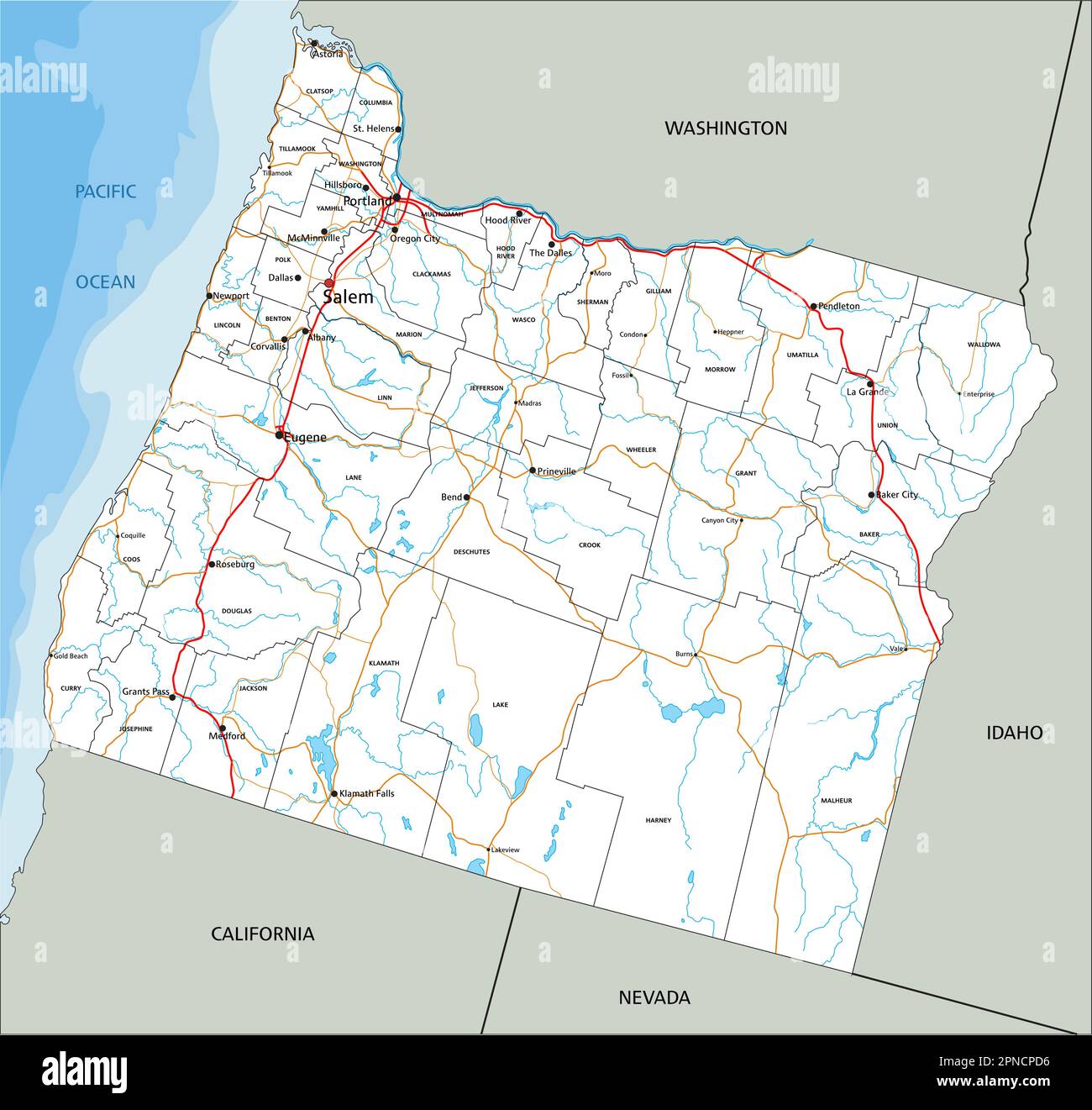 Eugene oregon map Stock Vector Images - Alamy