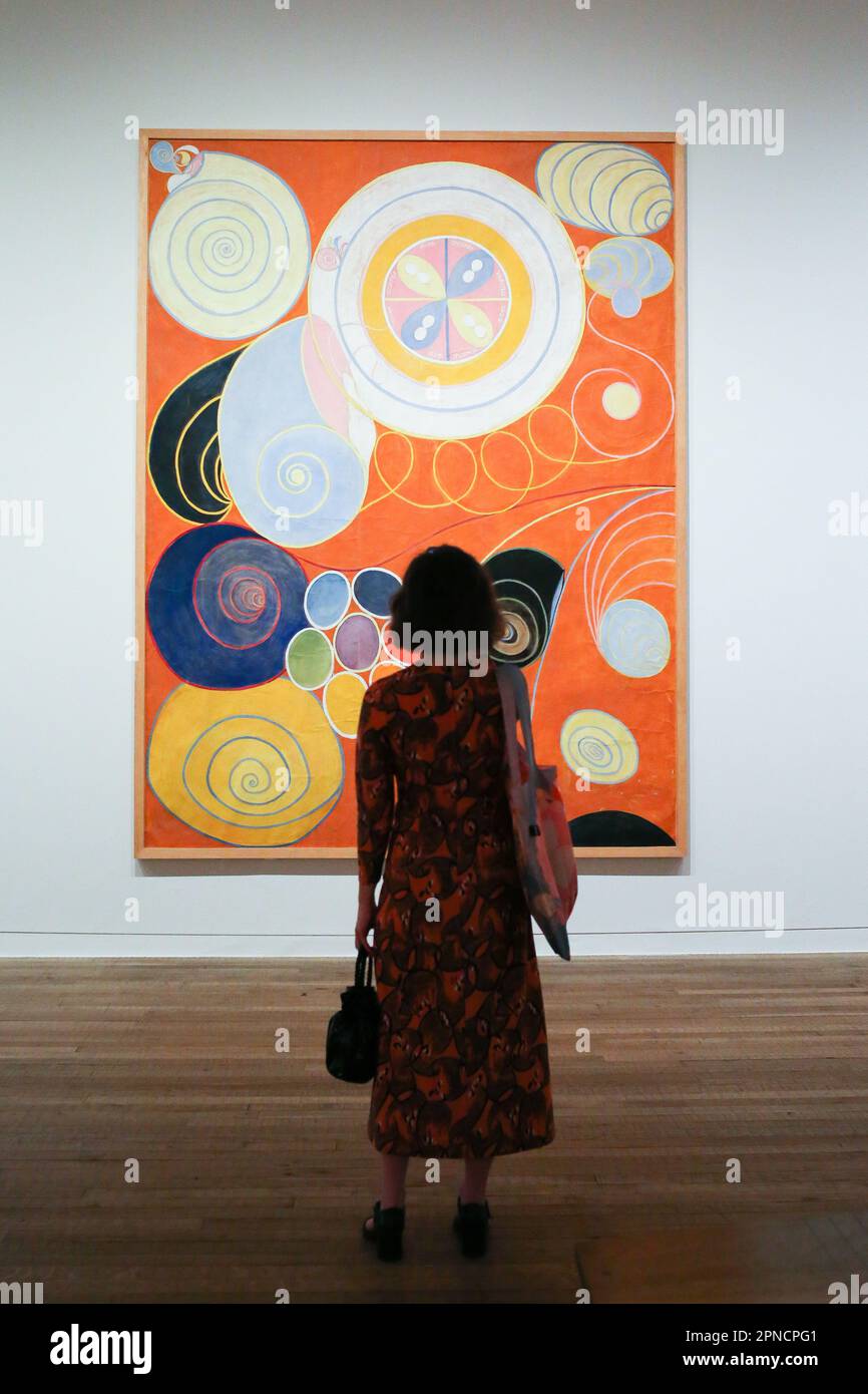 London, UK. April 18, 2023. Artwork from Hilma Af Klint’s ‘The Ten ...