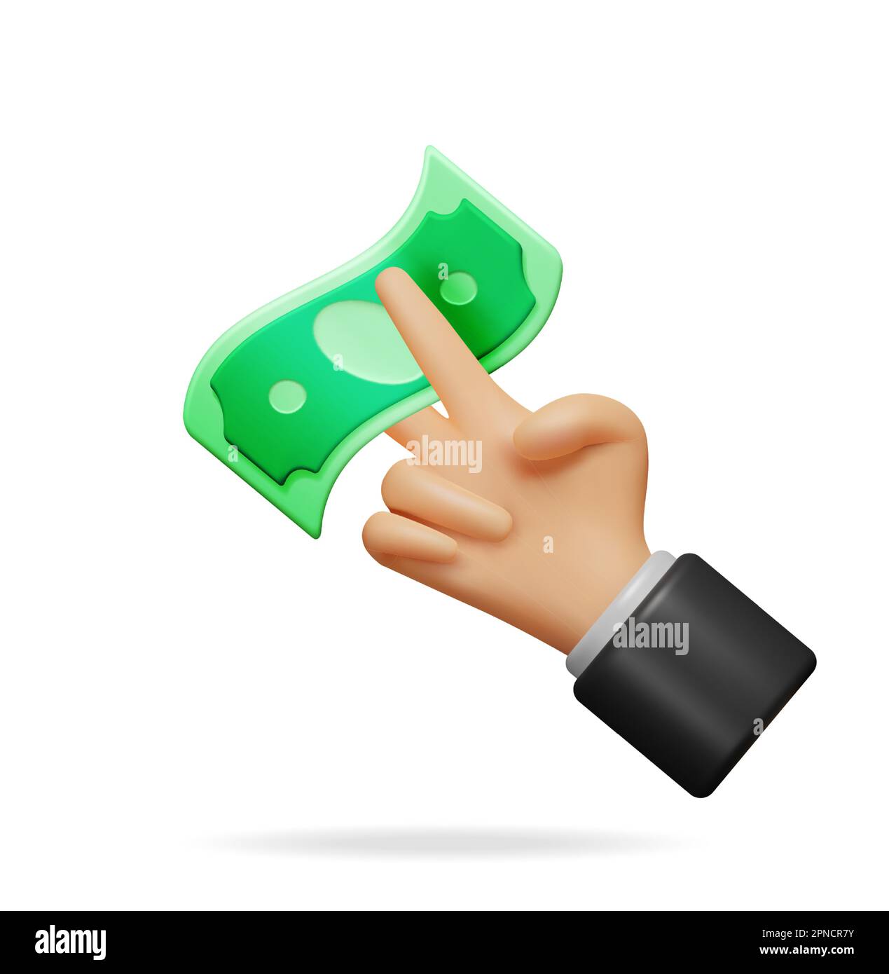 3D Hand Scissors Pose Cutting Dollar Banknote Stock Vector Image & Art ...