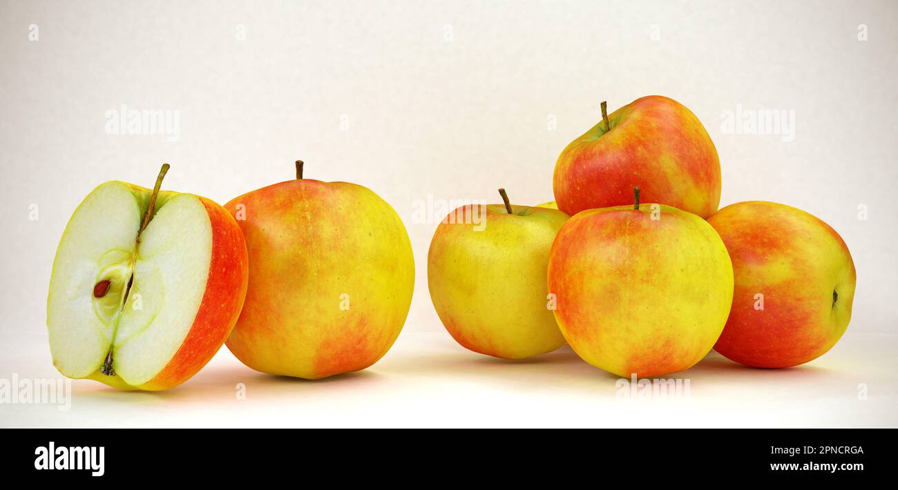 3d rendering - Apples from different angles isolated on white ...
