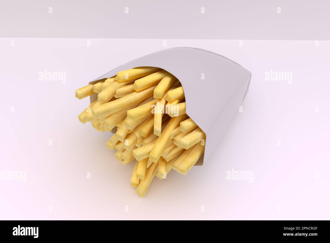 3D rendering - High resolution image French Fries box, template ...