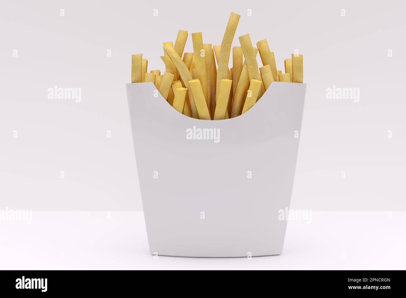 3D rendering - High resolution image French Fries box, template ...