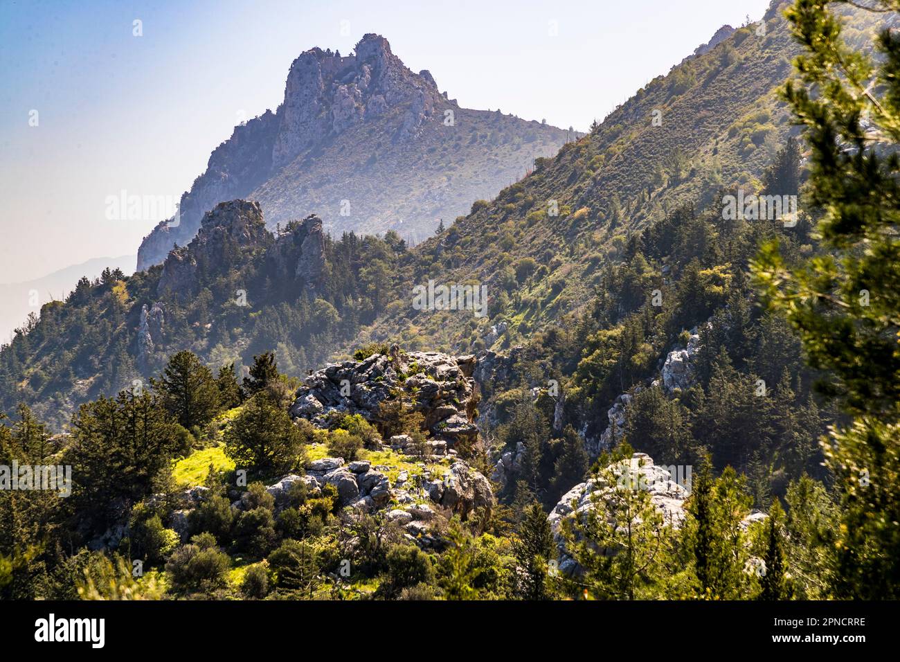 On the Beşparmak Trail Five Finger Mountains in Northern Cyprus. View ...