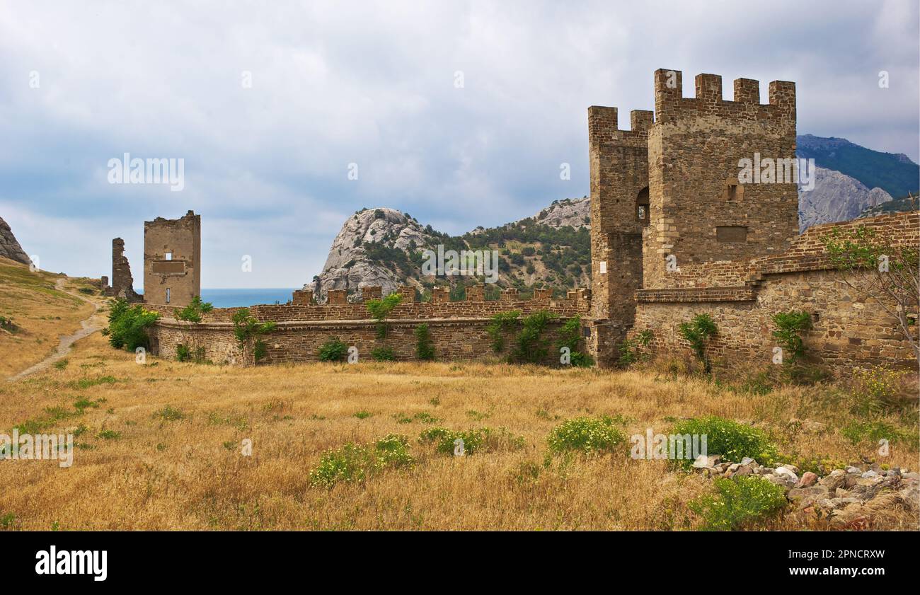 Panorama ancient genoese fortress in hi-res stock photography and ...