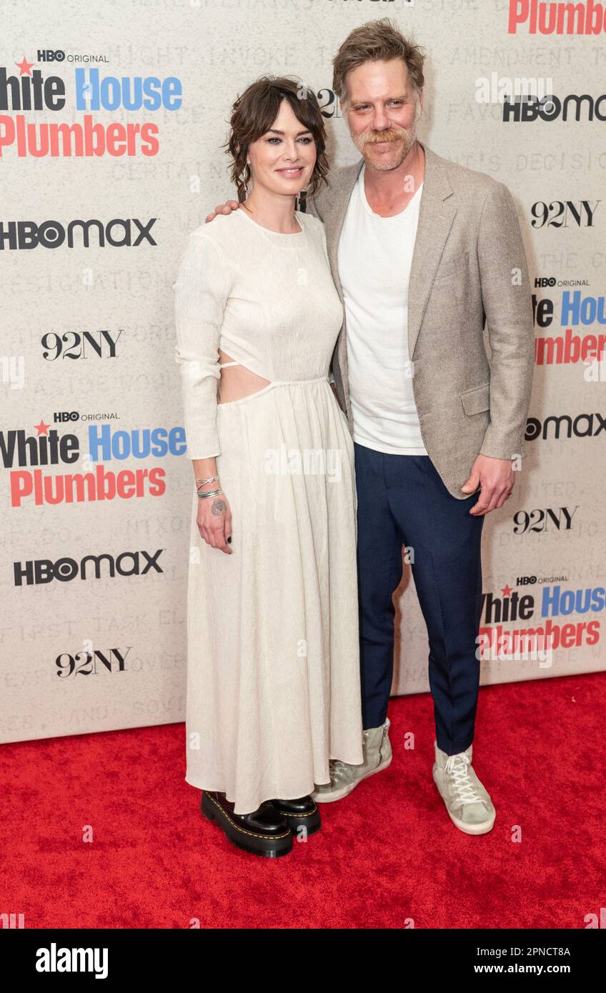 Lena Headey and Marc Menchaca attend 'White House Plumbers' HBO TV ...