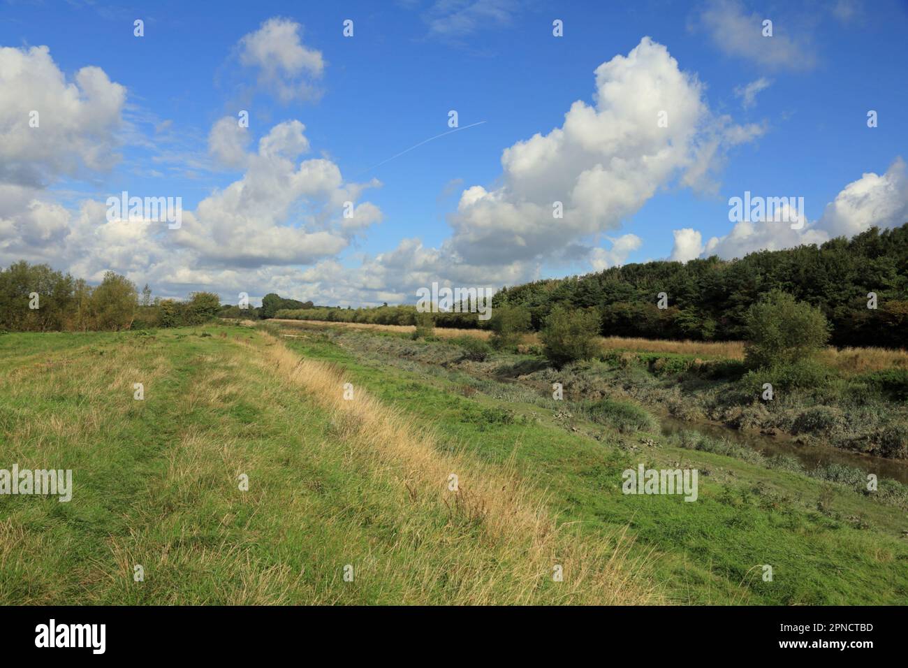 Fields by the River Douglas at Rufford Lancashire England Stock Photo ...