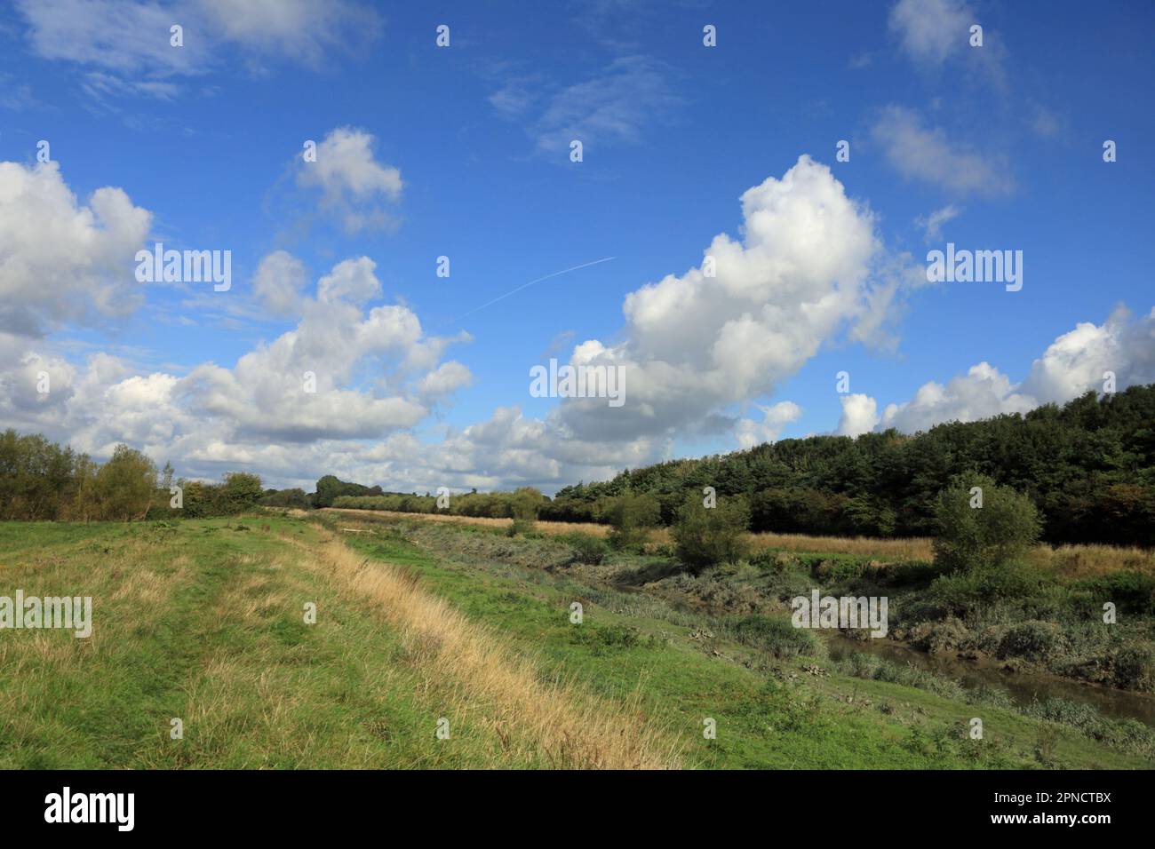 Fields by the River Douglas at Rufford Lancashire England Stock Photo ...