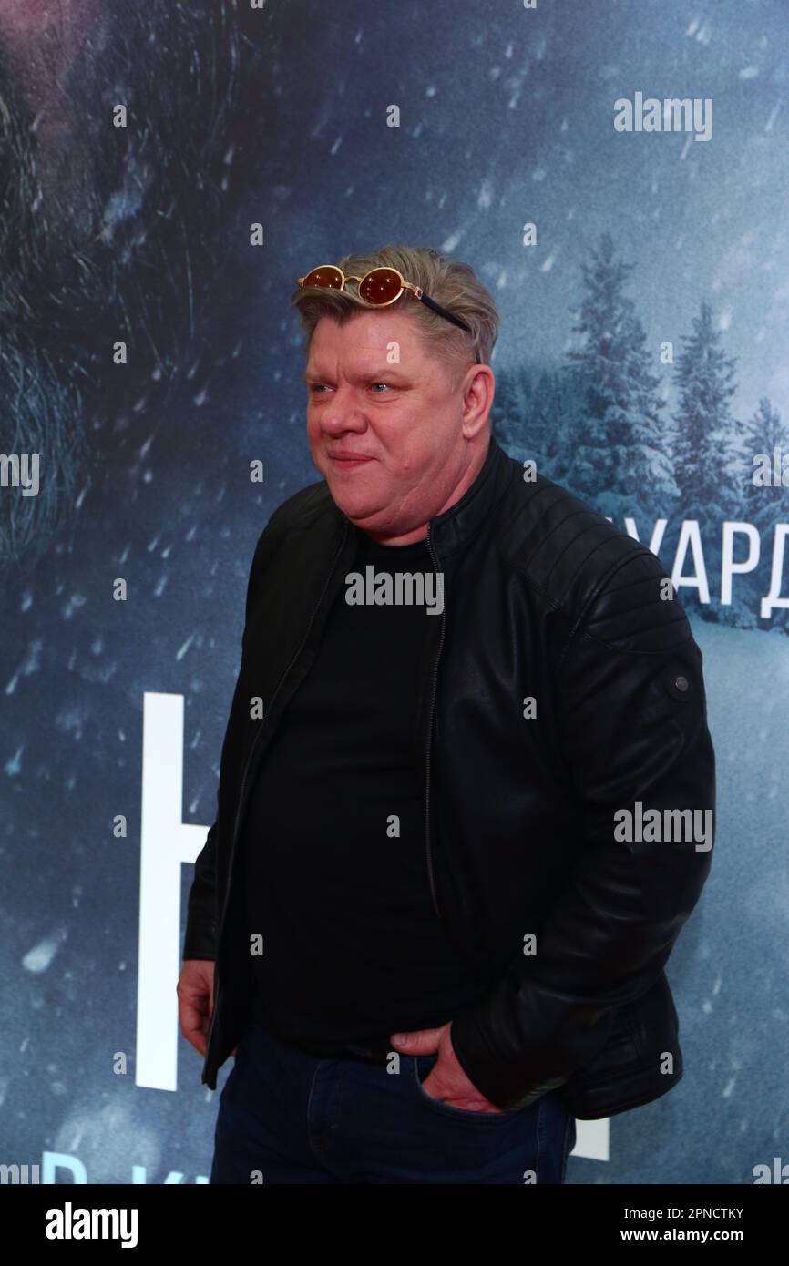 Moscow. Actor Dmitry Blokhin at the premiere of the film 'Russian Cross ...