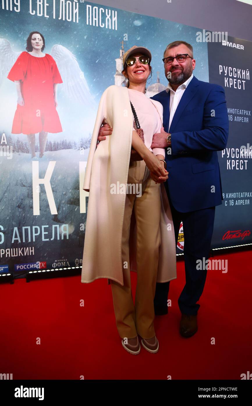 Moscow. Actors Yekaterina Klimova and Mikhail Porechenkov at the ...