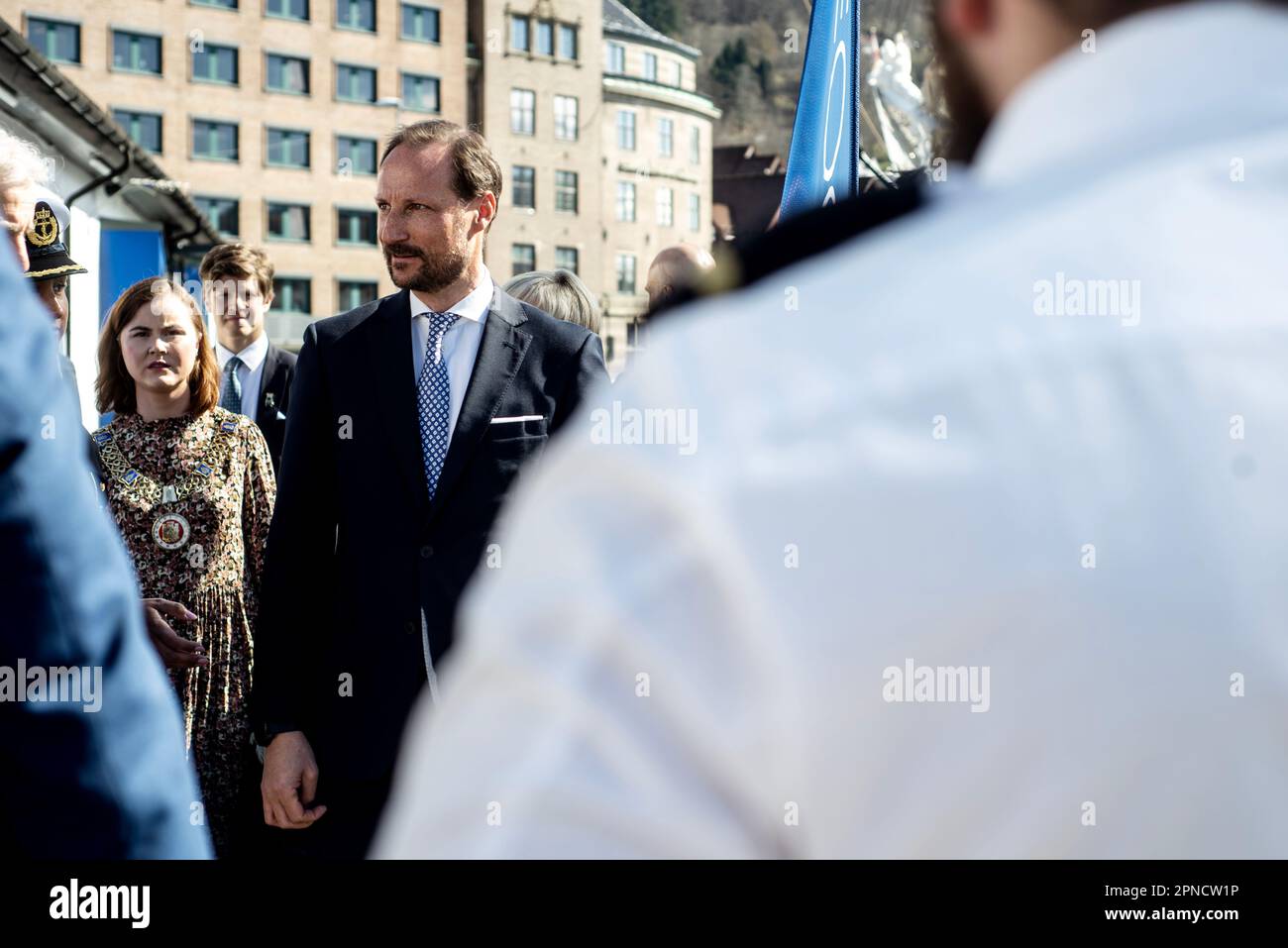 Bergen 20230417.Crown Prince Haakon visiting Bergen in connection with ...