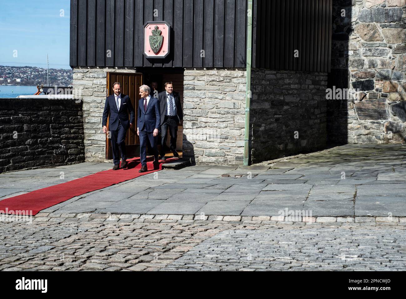 Bergen 20230417.Crown Prince Haakon and Prime Minister Jonas Gahr ...
