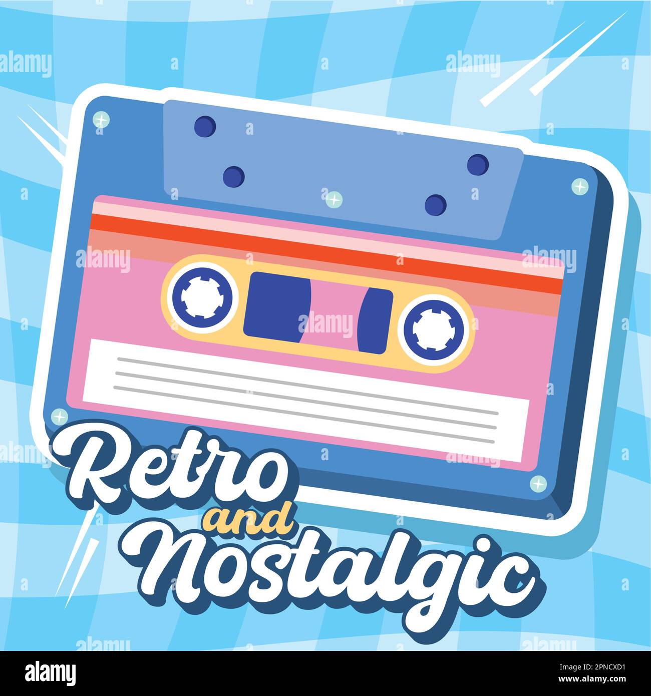 Isolated colored vintage cassette Retro and nostalgic Vector Stock ...