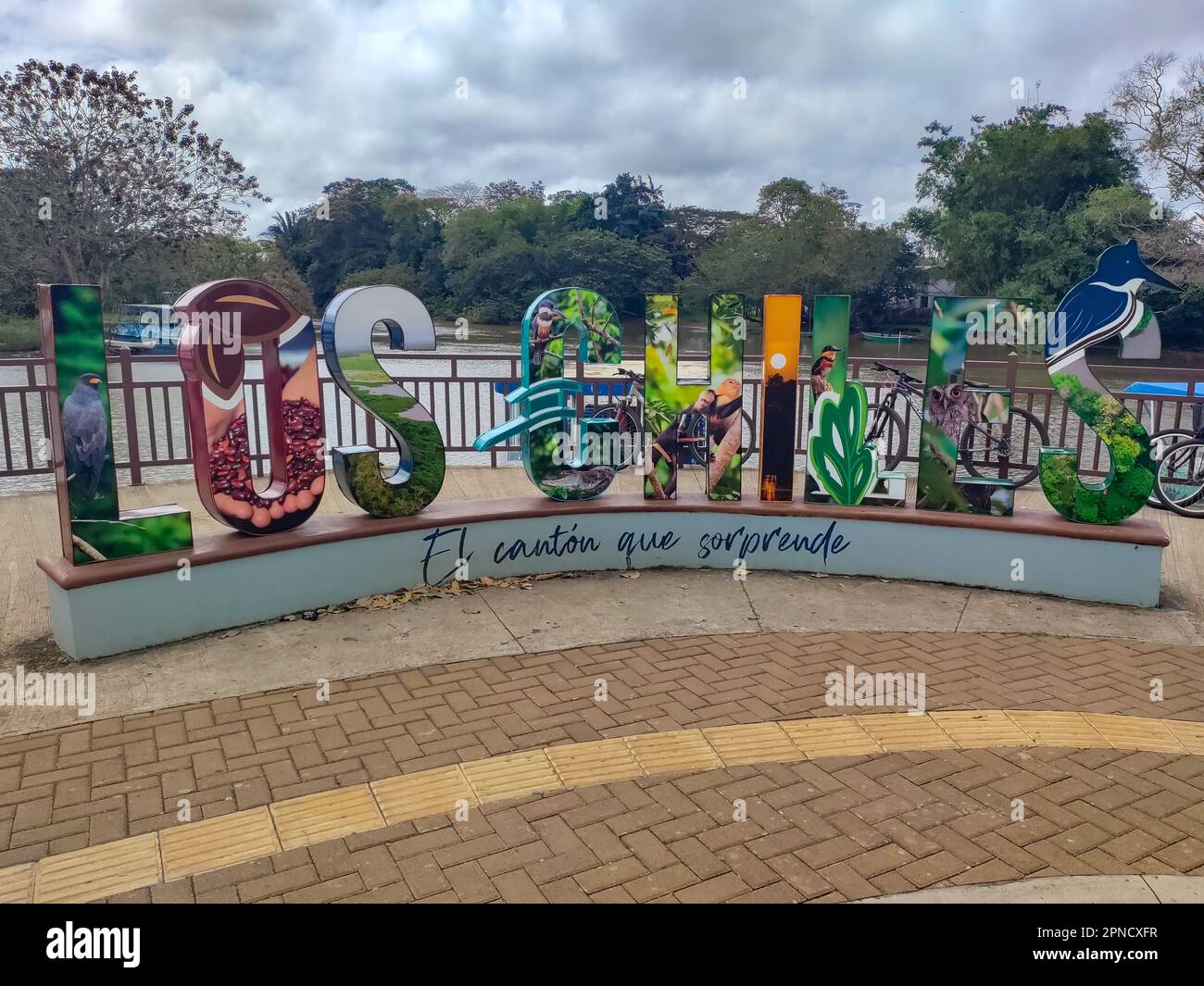 Los Chiles, Costa Rica - A sign promotes Los Chiles as a tourism ...