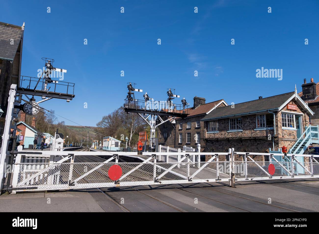Grosmont Train Station on the preserved heritage, North Yorkshire Moors ...