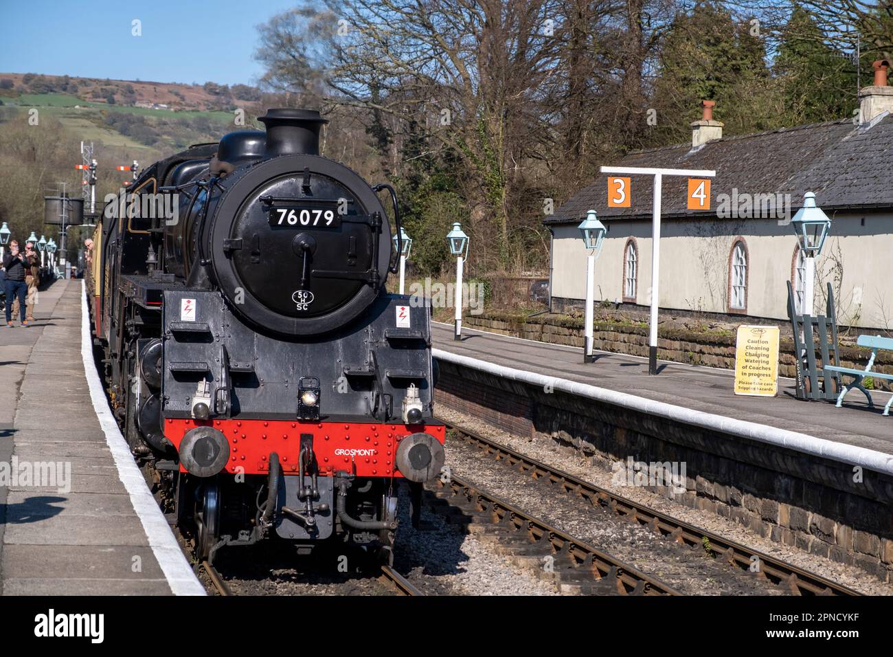 Grosmont Train Station on the preserved heritage, North Yorkshire Moors ...